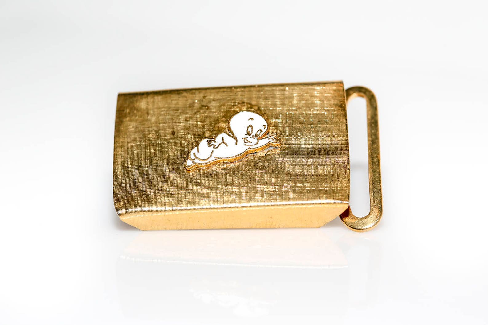 Vintage Gold Metal Casper Belt Buckle NOS Ghost Halloween Retro Small ...