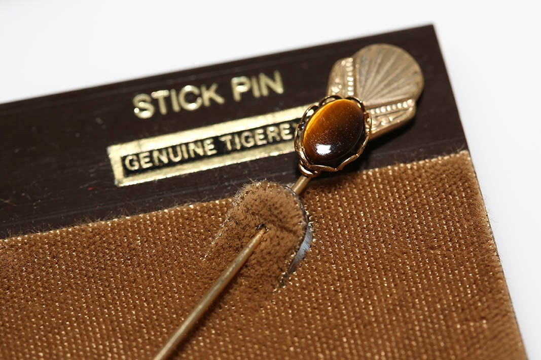 Tiger Eye Shell Stick Pin
