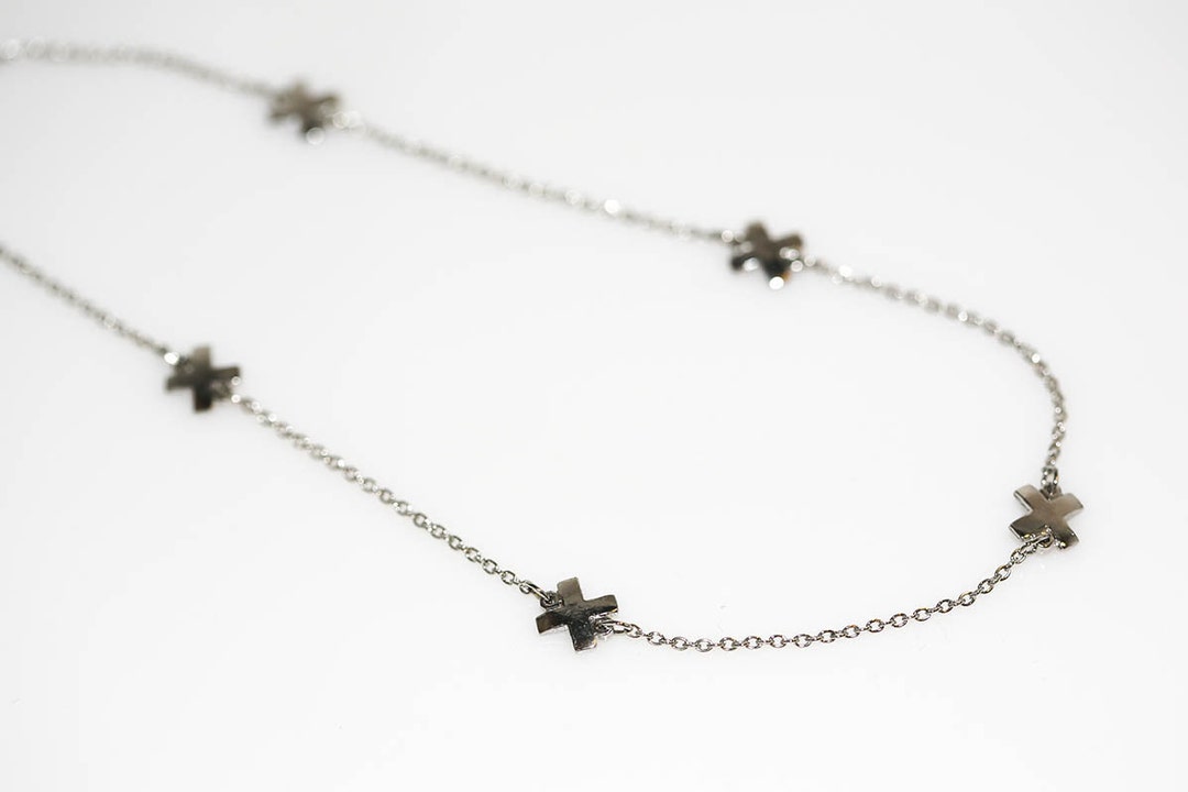 Silver X Necklace - Etsy