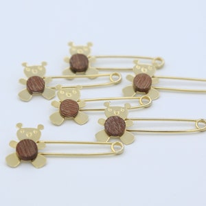 Wood Circle Bear Pin Vintage NOS - Etsy