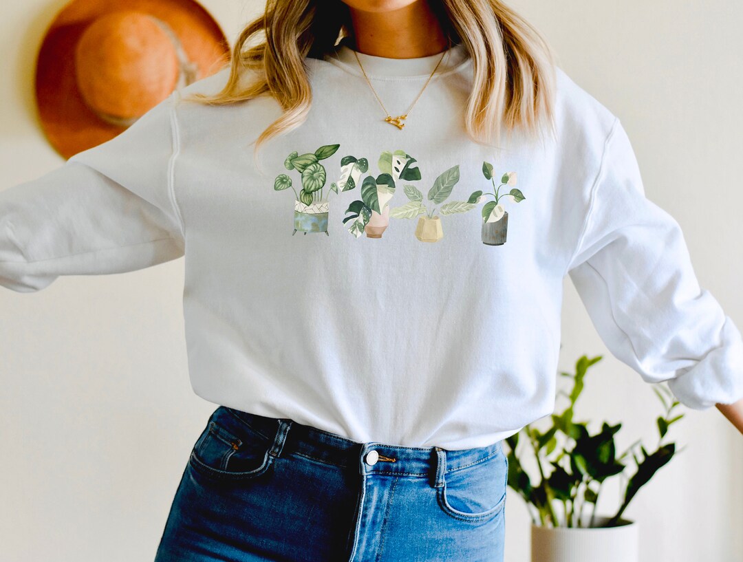 Plant Sweatshirt, Plant Lover Gift for Women, Monstera Sweater ...