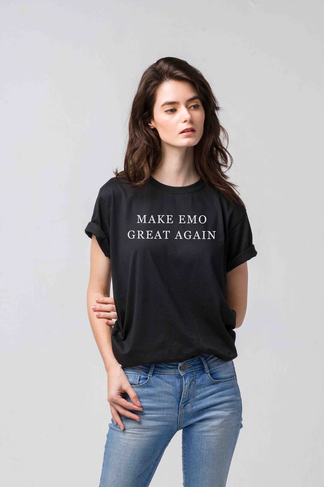 Make Emo Great Again Shirt, Funny Emo Slogan Shirt, Emo Goth Shirt, Gift for Emo, E Girl, E Boy ...