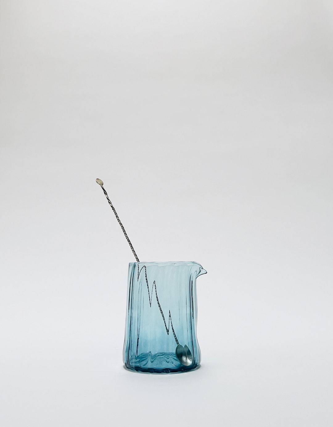 Cocktail Mixing Glass, Hand Blown, Steel Blue, Free Shipping - Etsy