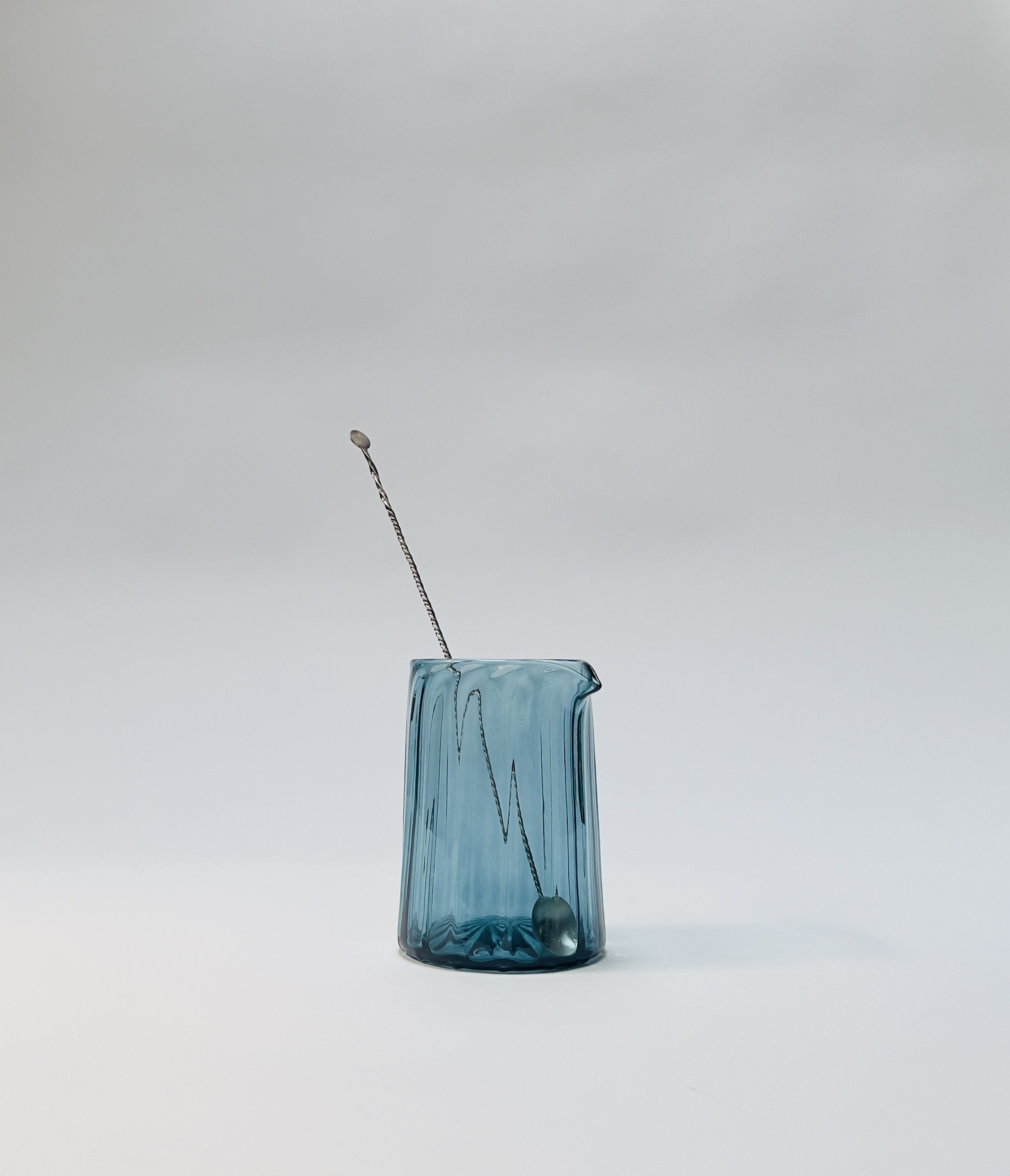 Cocktail Mixing Glass, Hand Blown, Steel Blue, Free Shipping - Etsy