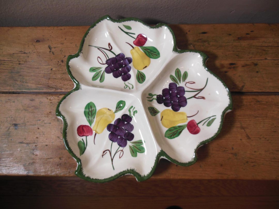 Blue Ridge Pottery Fruit Fantasy Snack Tray: Martha Trefoil Platter 12 ...