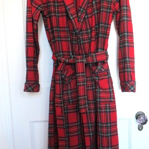 Vintage Pendleton Stewart Tartan Plaid Wool Robe M Lightweight Red ...