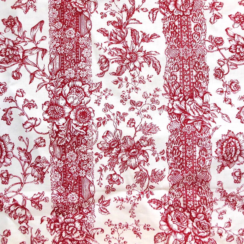Red Toile Fabric - Etsy