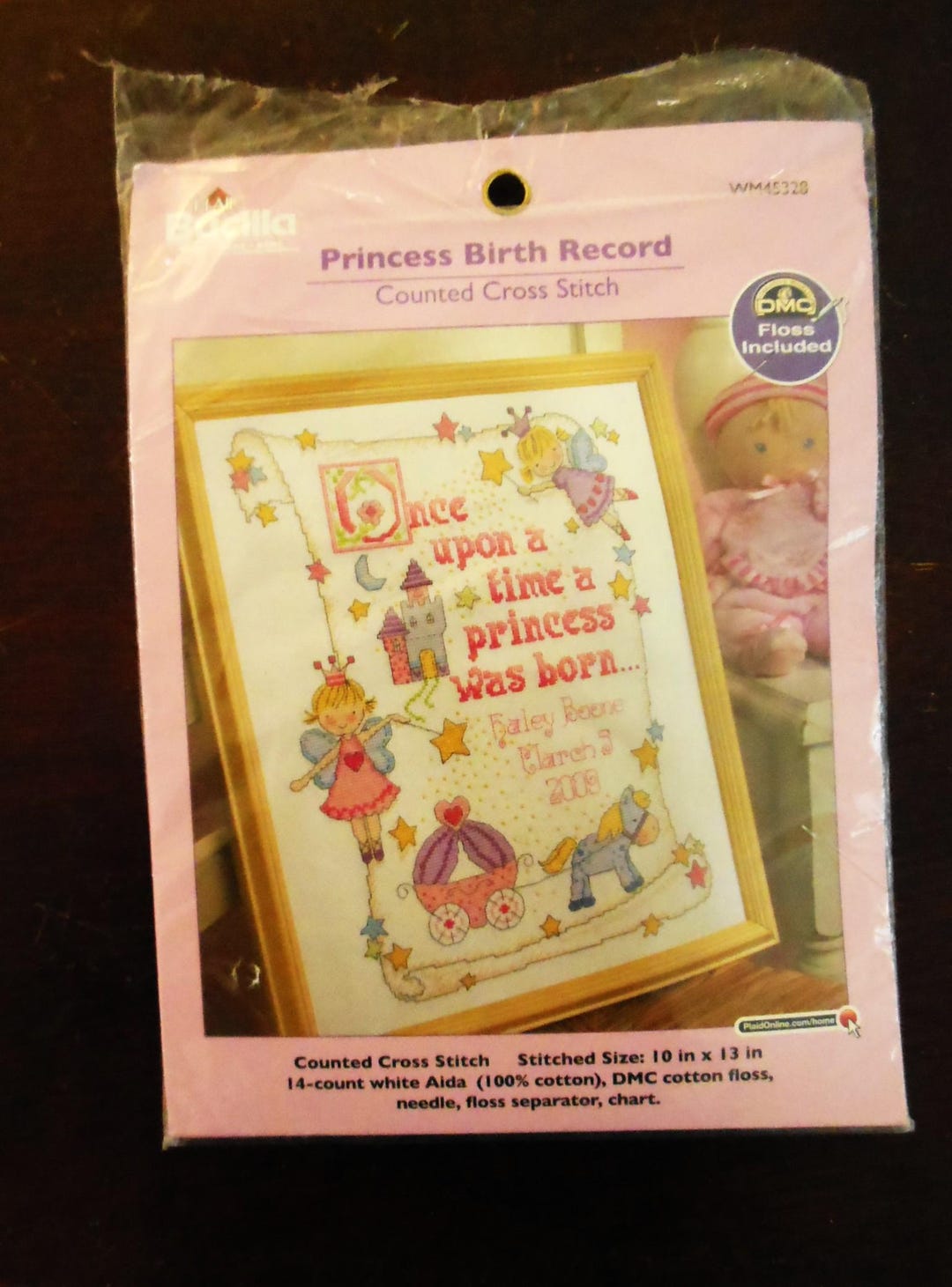 Bucilla Princess Birth Record Counted Cross Stitch Kit 10 in X 13 in New in Package - Etsy