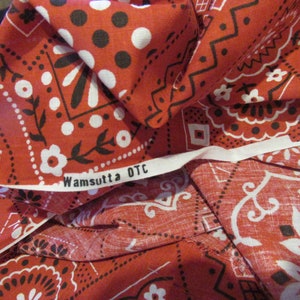 Vintage Wamsutta OTC Red Bandana Print Cotton Fabric 45 Wide X 43 Long ...