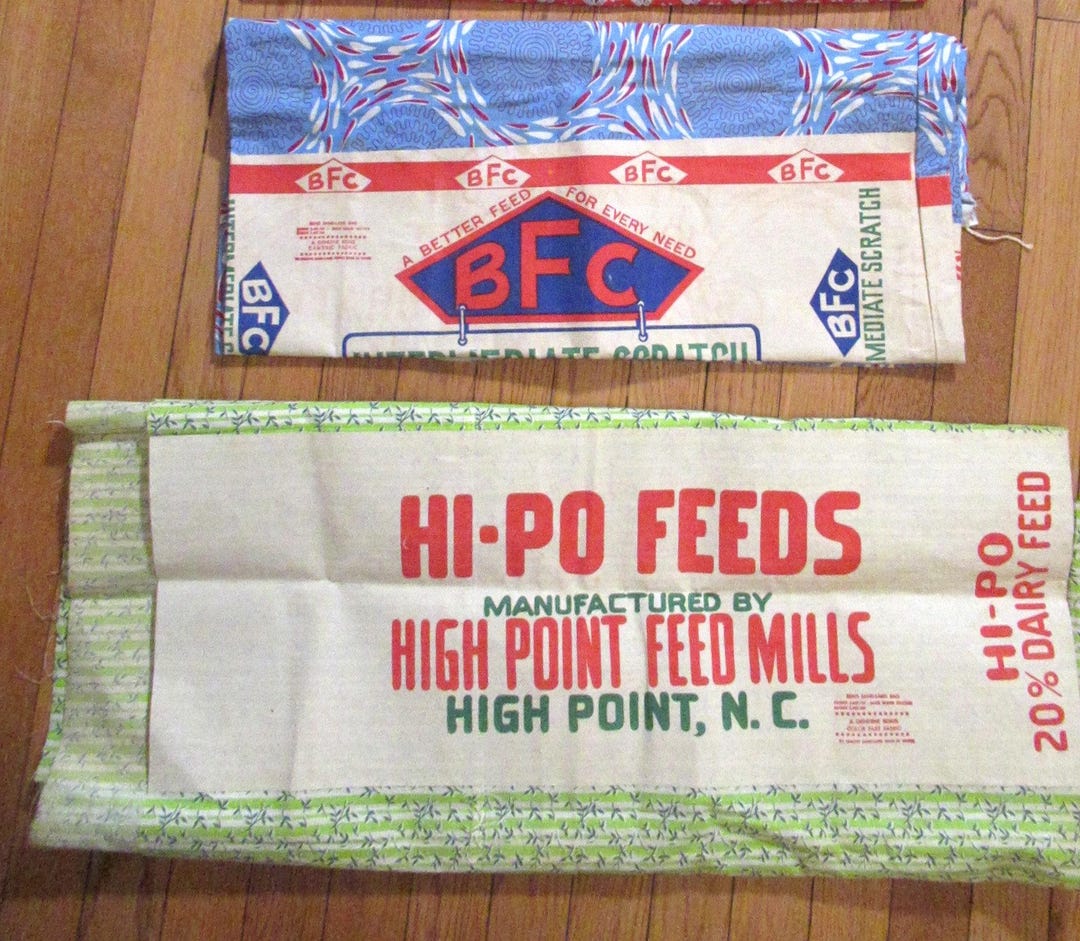 Vintage Cotton Print Feedsack: BFC Scratch Feed or HI-PO Dairy Feed - Etsy