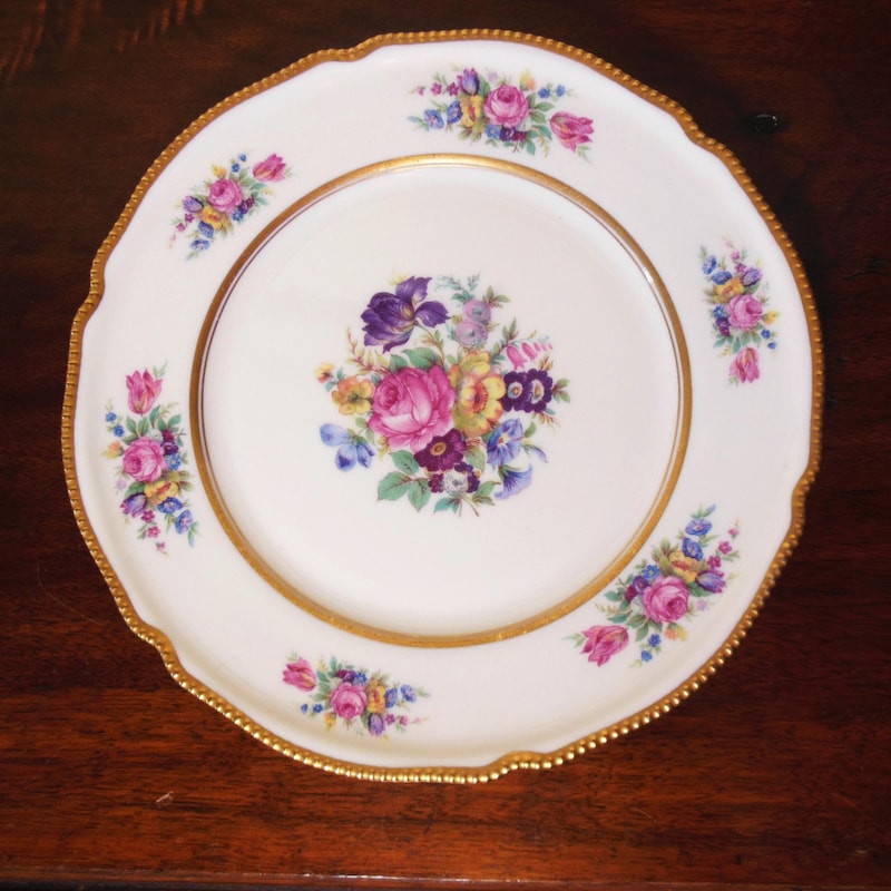 China Plate Rose Border - Etsy