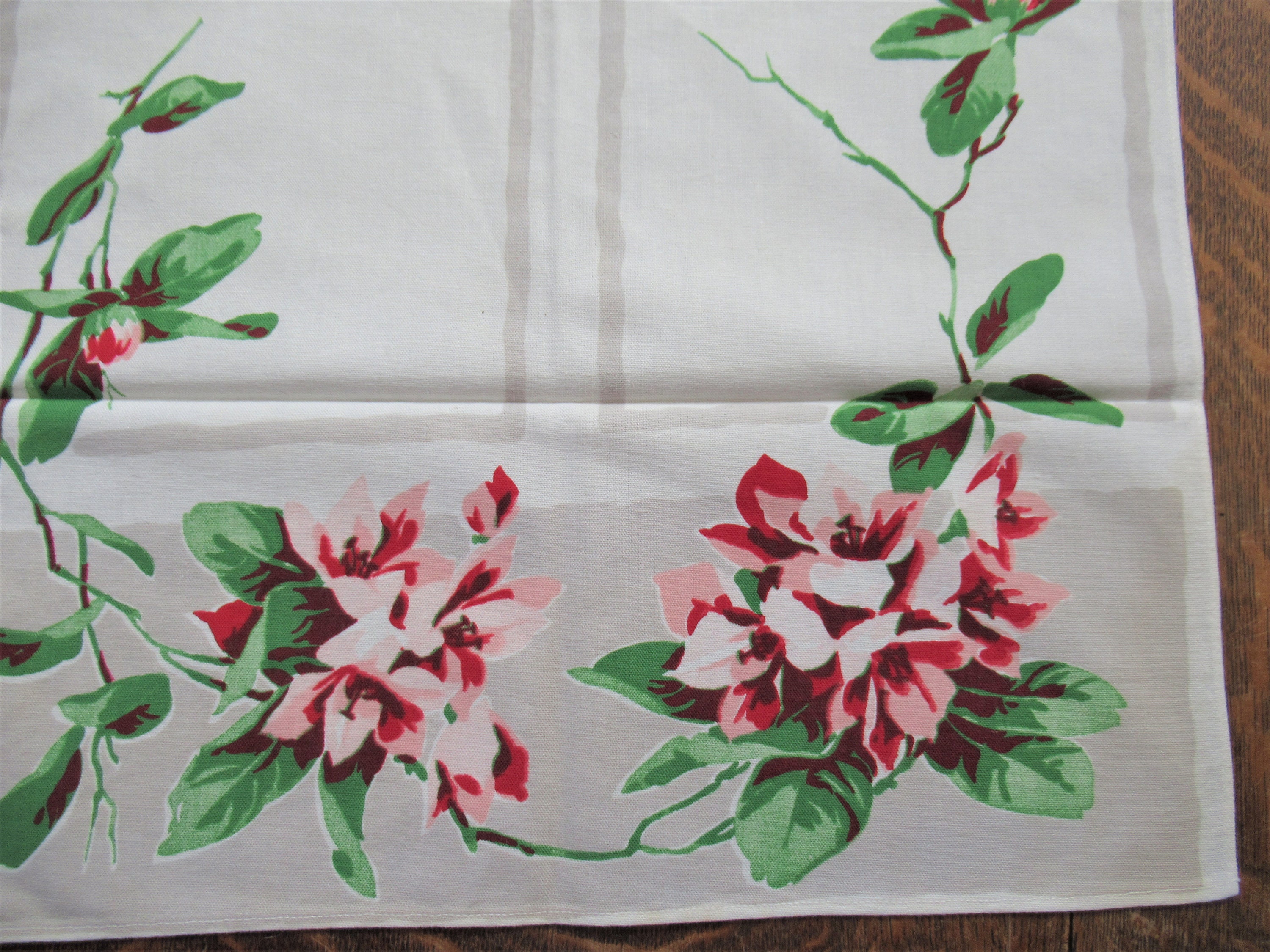Vintage 1950's Wilendur Rhododendron Cotton Tea Towel or | Etsy