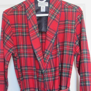 Vintage Pendleton Stewart Tartan Plaid Wool Robe M Lightweight Red ...