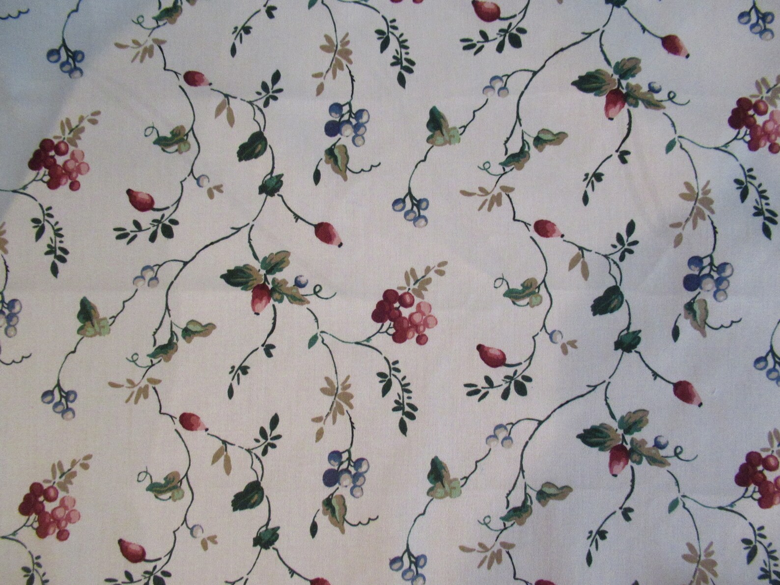 Vintage Waverly BERRY LANE Cotton Decorator Fabric 56 W Blue Red BTY - Etsy