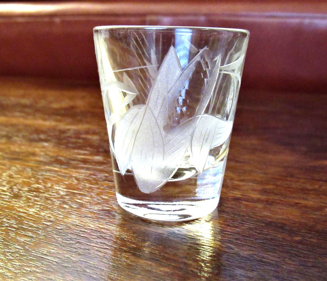 5 Vintage Federal Shot Glasses Cut Wheat/corn Pattern Nice Condition - Etsy