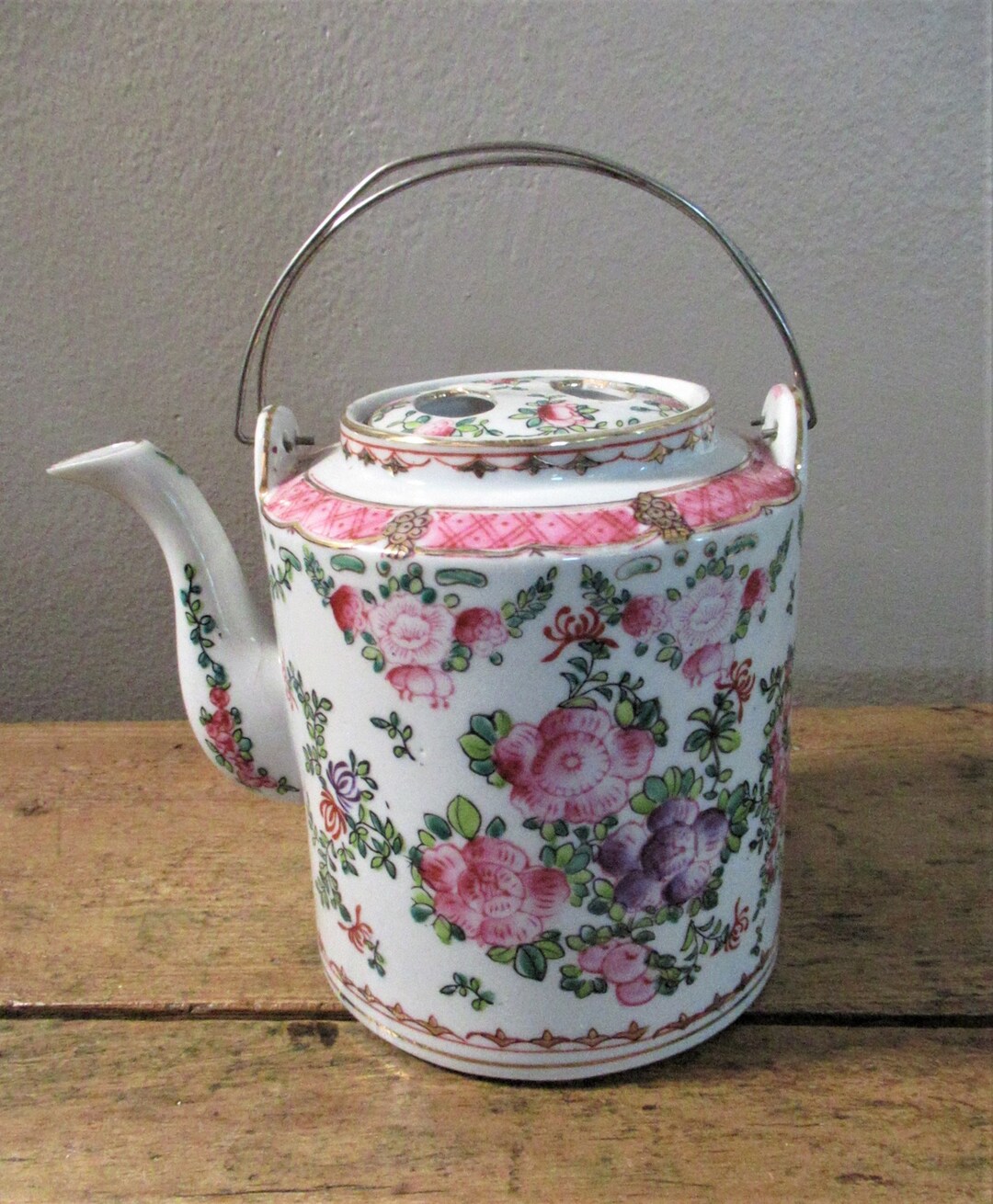 1940's Famille Rose Hand Painted Porcelain Teapot Made in Occupied ...