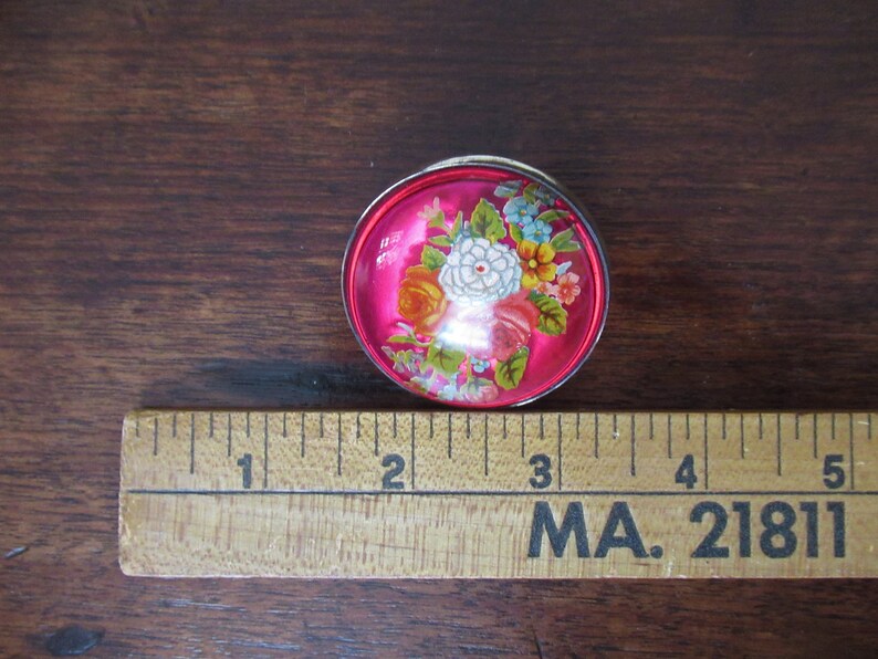 Antique Floral Bridle Rosette Glass Dome Equestrian Deep Rose ...