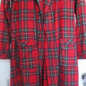 Vintage Pendleton Stewart Tartan Plaid Wool Robe M Lightweight Red ...