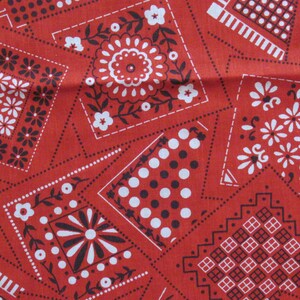 Vintage Wamsutta OTC Red Bandana Print Cotton Fabric 45 Wide X 43 Long ...