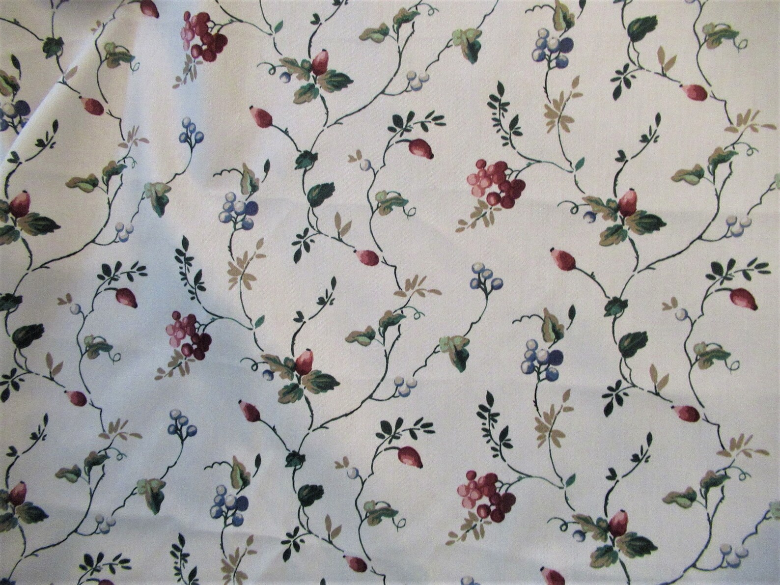 Vintage Waverly BERRY LANE Cotton Decorator Fabric 56 W Blue Red BTY - Etsy