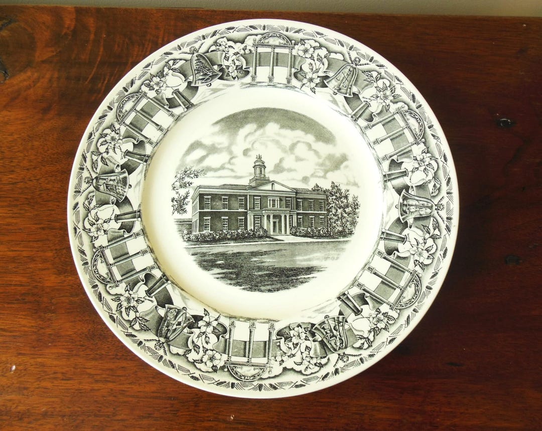 Vintage Wedgwood Black Transferware Plate 10.5" University of Georgia ...