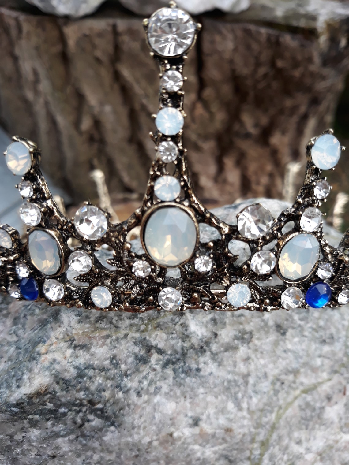 1 medieval crown Opal King/Queen fullcrown / bridal black / | Etsy