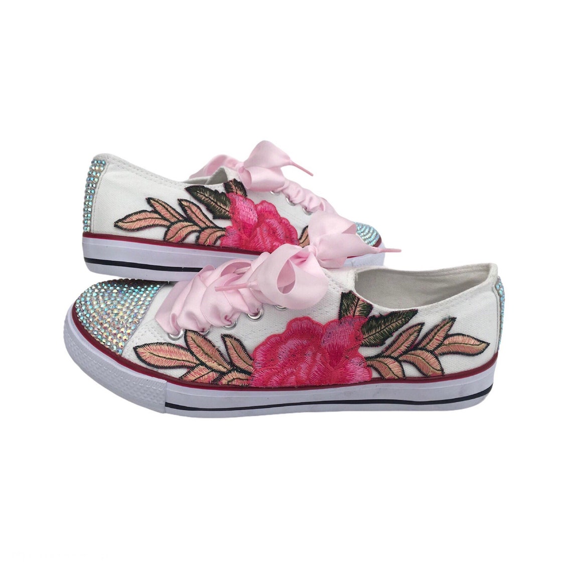 Pink Rose Shoes Custom Rose Shoes Pink Wedding Shoes Rose - Etsy UK