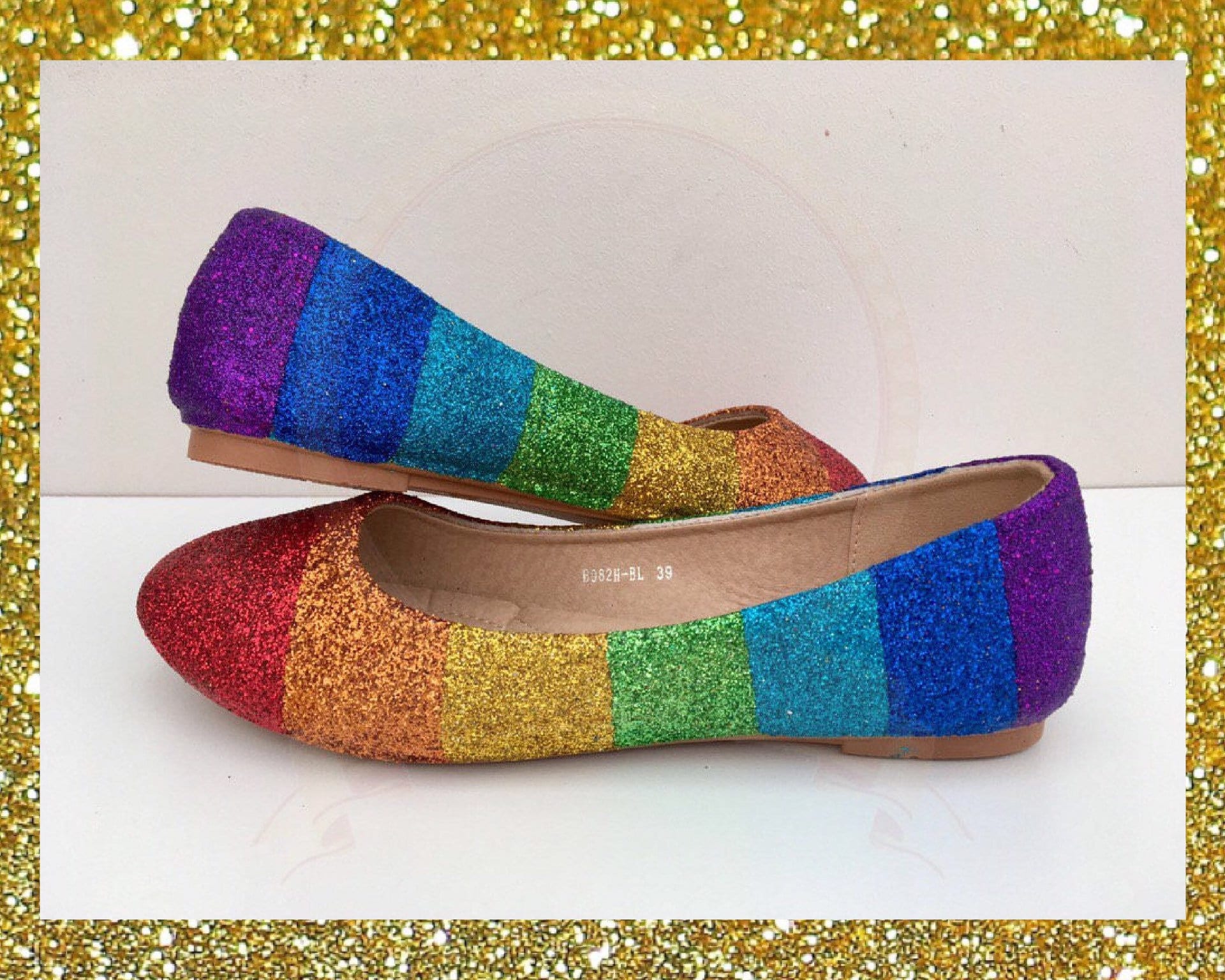 Rainbow shoes for women Glitter shoes for women Rainbow | Etsy