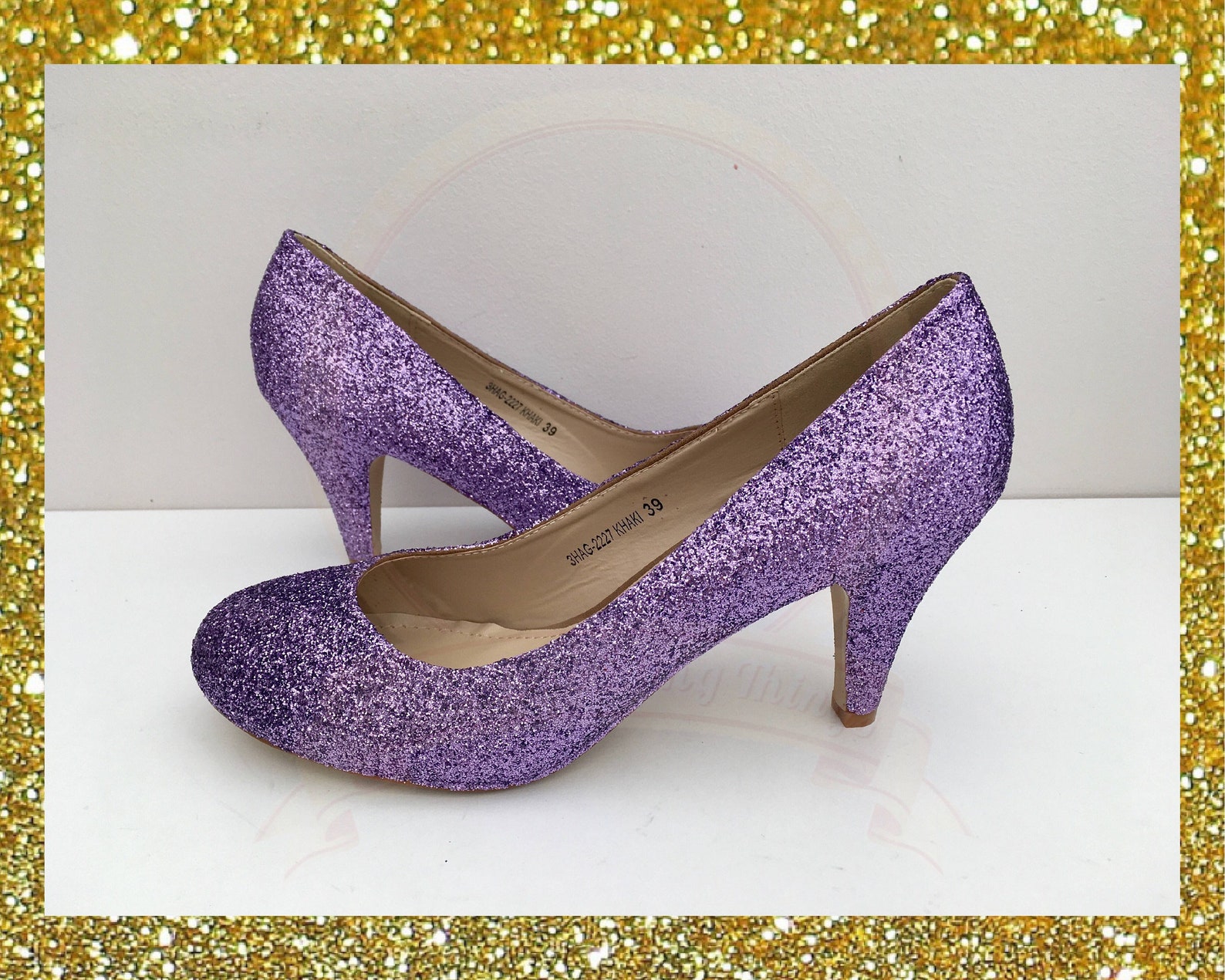 Purple Glitter Shoes Purple Bridal Heels Glitter Shoes - Etsy
