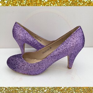 Purple Glitter Shoes, Purple Bridal Heels, Glitter Shoes Lilac, Purple ...