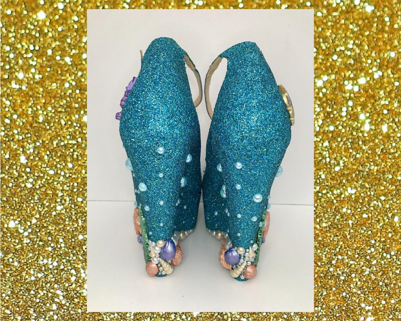 Under the Sea High Platform Glitter Wedges Mermaid Shoes Wedding Shoes ...