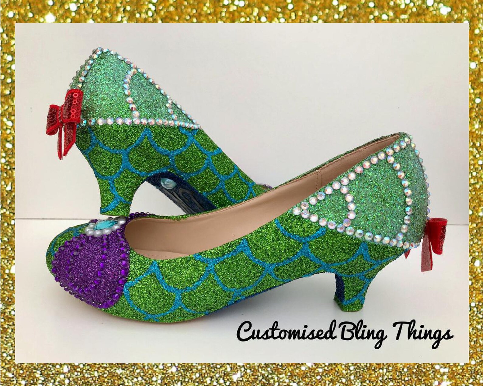 Little Mermaid Kitten Heels, Mermaid Heels Low, Kitten Heels Fairytale ...