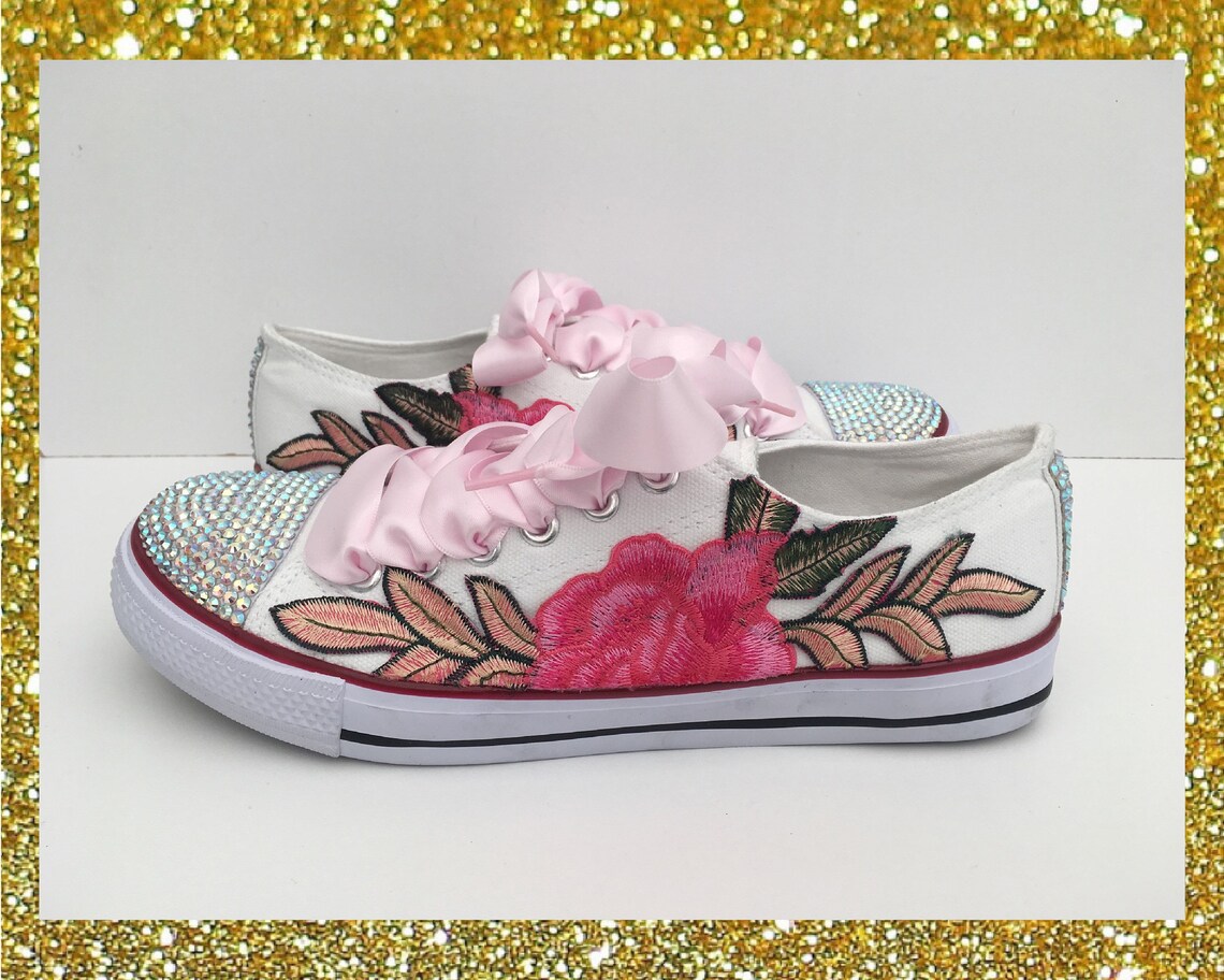 Pink Rose Shoes Custom Rose Shoes Pink Wedding Shoes Rose - Etsy UK