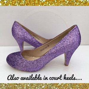 Purple Glitter Flats, Purple Ballet Flats, Glitter Shoes Lilac, Flat ...