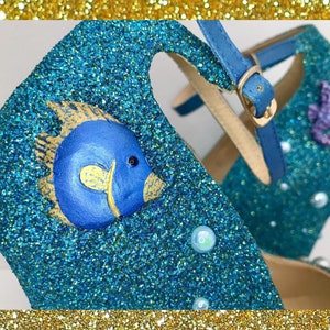Under the Sea High Platform Glitter Wedges Mermaid Shoes Wedding Shoes ...