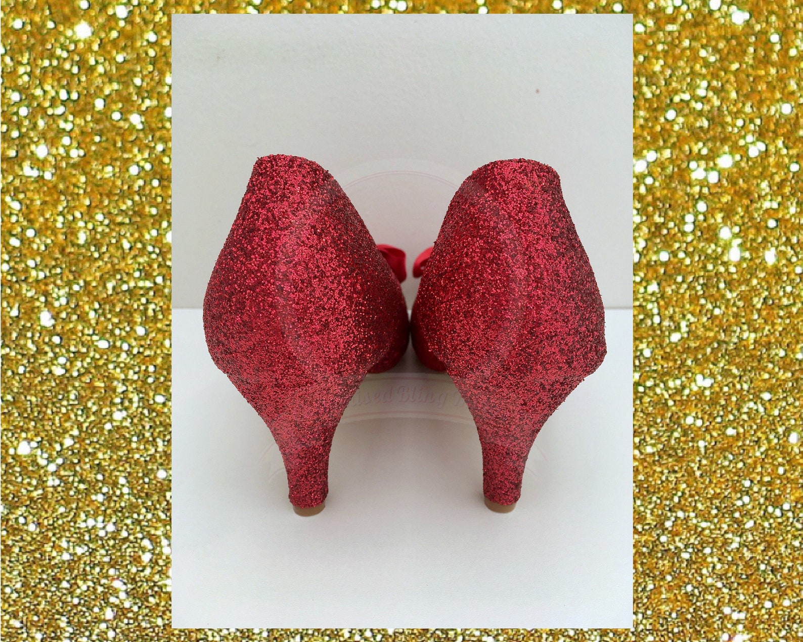 Red Bow Shoes Red Glitter Heels Bow Glitter Shoes Shoes - Etsy UK