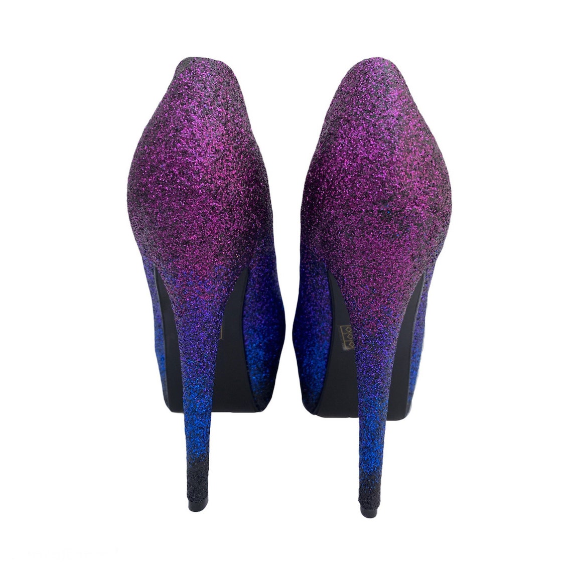 Purple glitter ombre heels Ombre glitter shoes Purple blue | Etsy