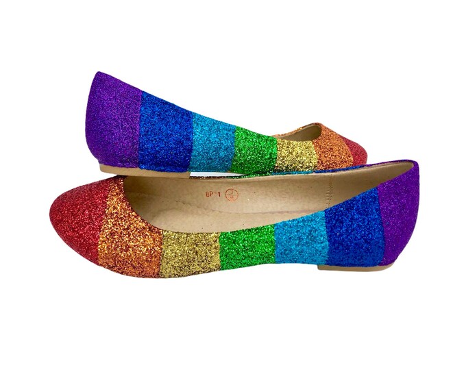 Rainbow Shoes for Women, Glitter Shoes for Women, Rainbow Glitter Shoes ...