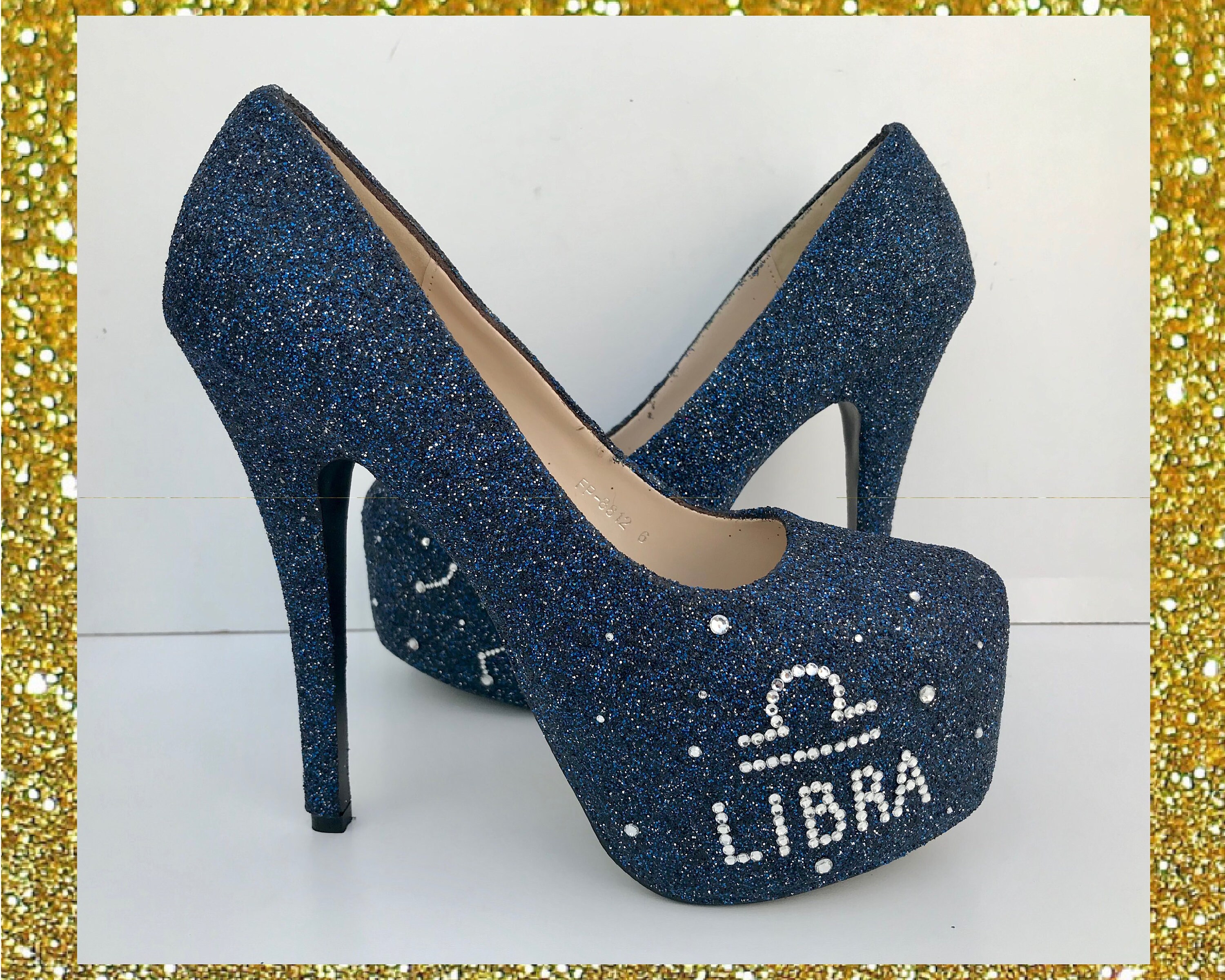 Star Sign Heels, Constellation Shoes, Custom Glitter Heels, Star Sign ...