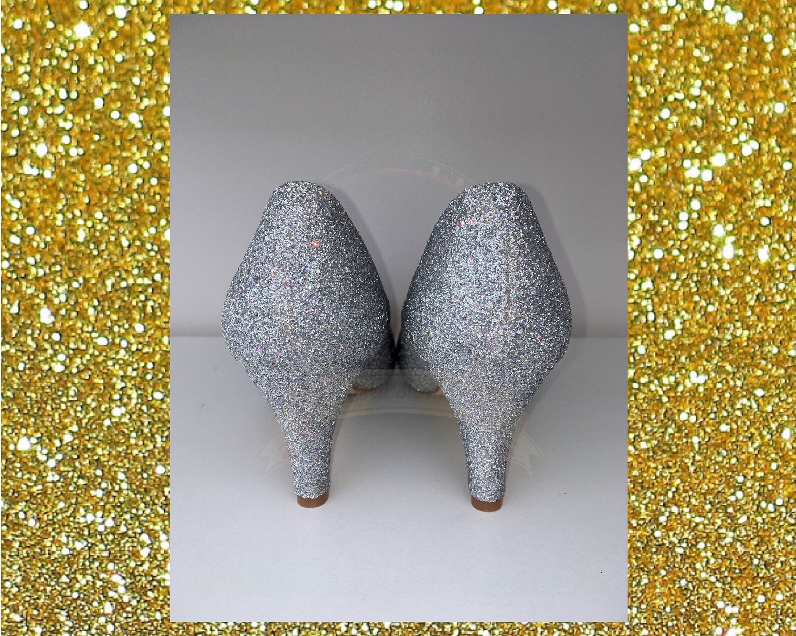 Holographic Silver Glitter Heels, Silver Glitter Shoes, Holographic ...