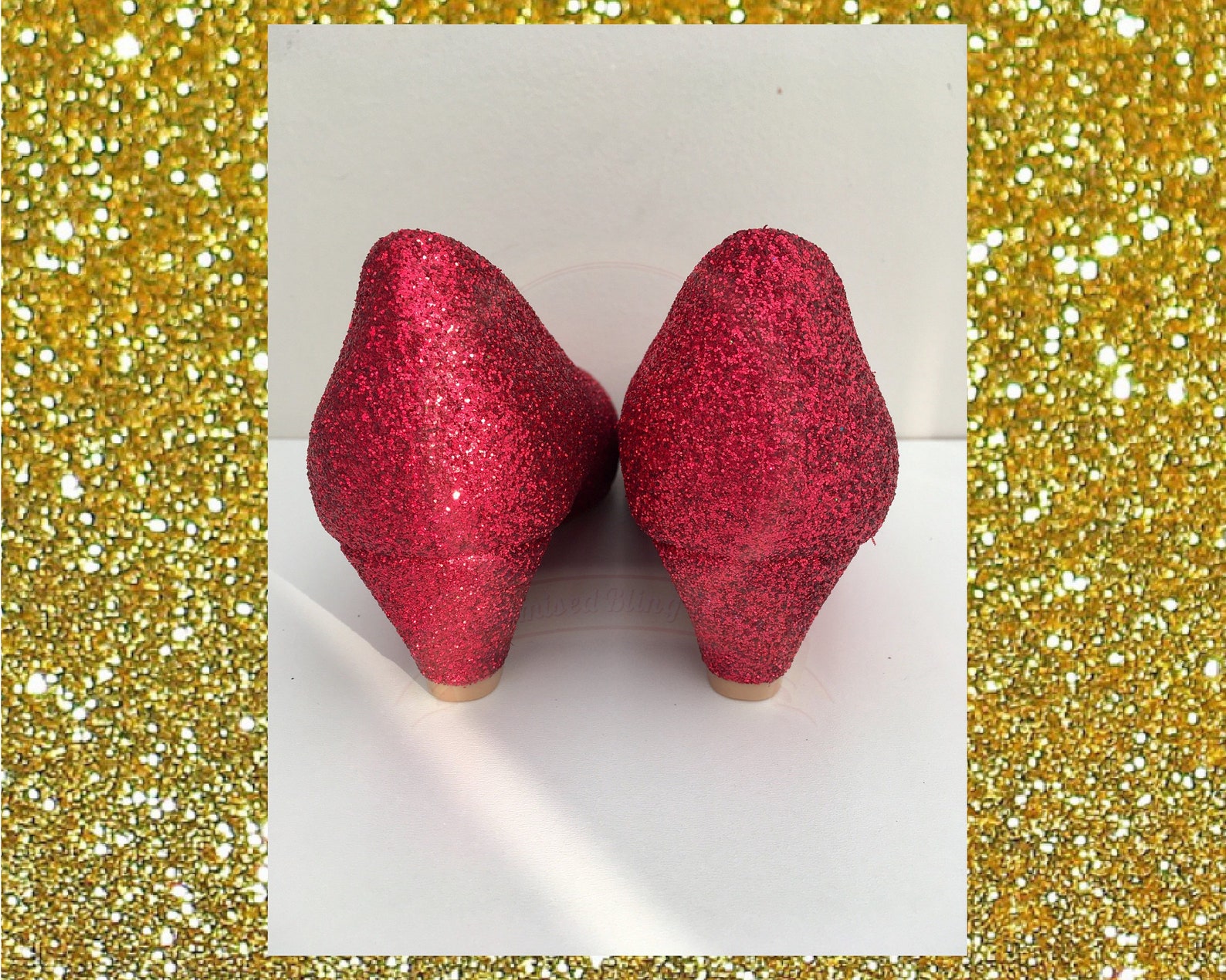 Red Glitter Wedges, Low Heel Wedges, Red Glitter Shoes, Low Bridal ...