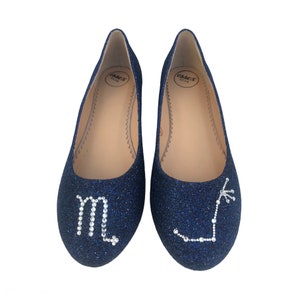 Star Sign Flats, Constellation Shoes, Custom Glitter Flats, Star Sign ...