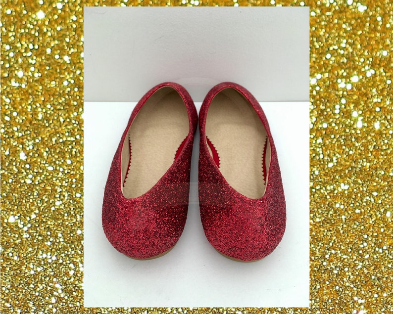 Red Glitter Flats Red Ballerina Pumps Glitter Flat Shoes - Etsy