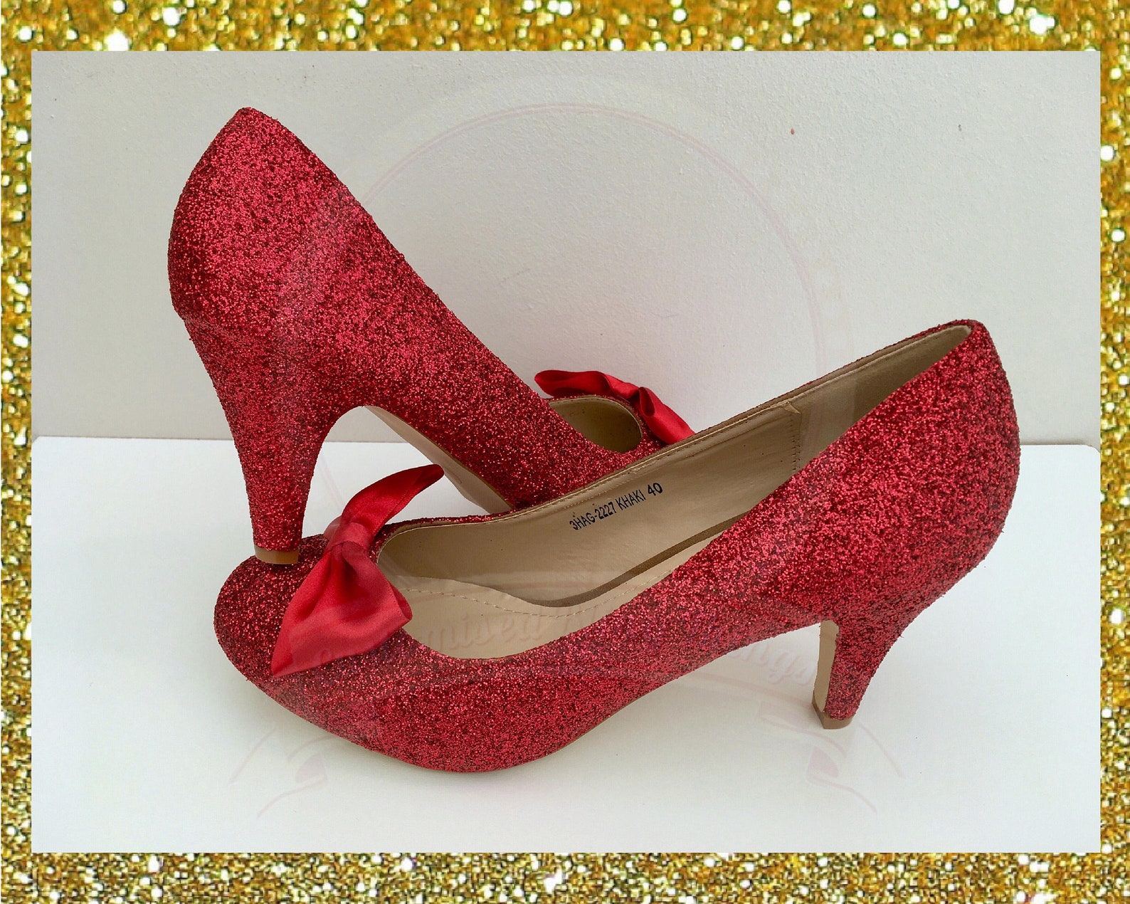 Red Bow Shoes Red Glitter Heels Bow Glitter Shoes Shoes - Etsy UK