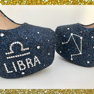 Star Sign Heels, Constellation Shoes, Custom Glitter Heels, Star Sign ...