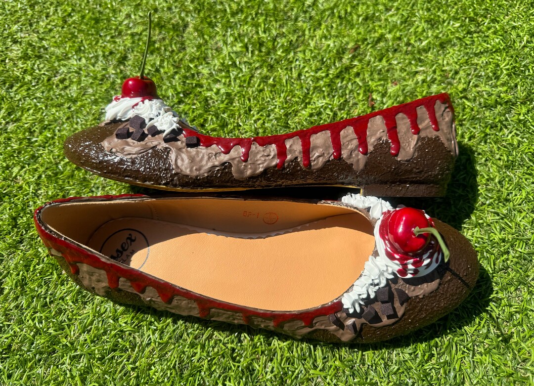 Cherry Chocolate Cake Shoes, Flat Cake Shoes, Chocolate Cake Shoes ...