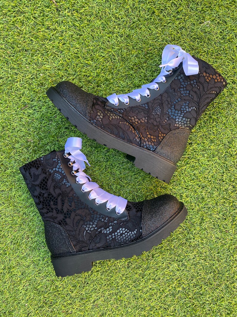 Black Lace Combat Boots, Combat Lace Boots, Black Lace Boots, Black ...