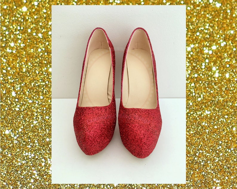 Red Platform Heels Red Glitter Heels Glitter Platform Heels | Etsy