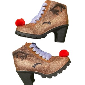 Reindeer Glitter Boots, Reindeer Boots, Christmas Glitter Boots ...