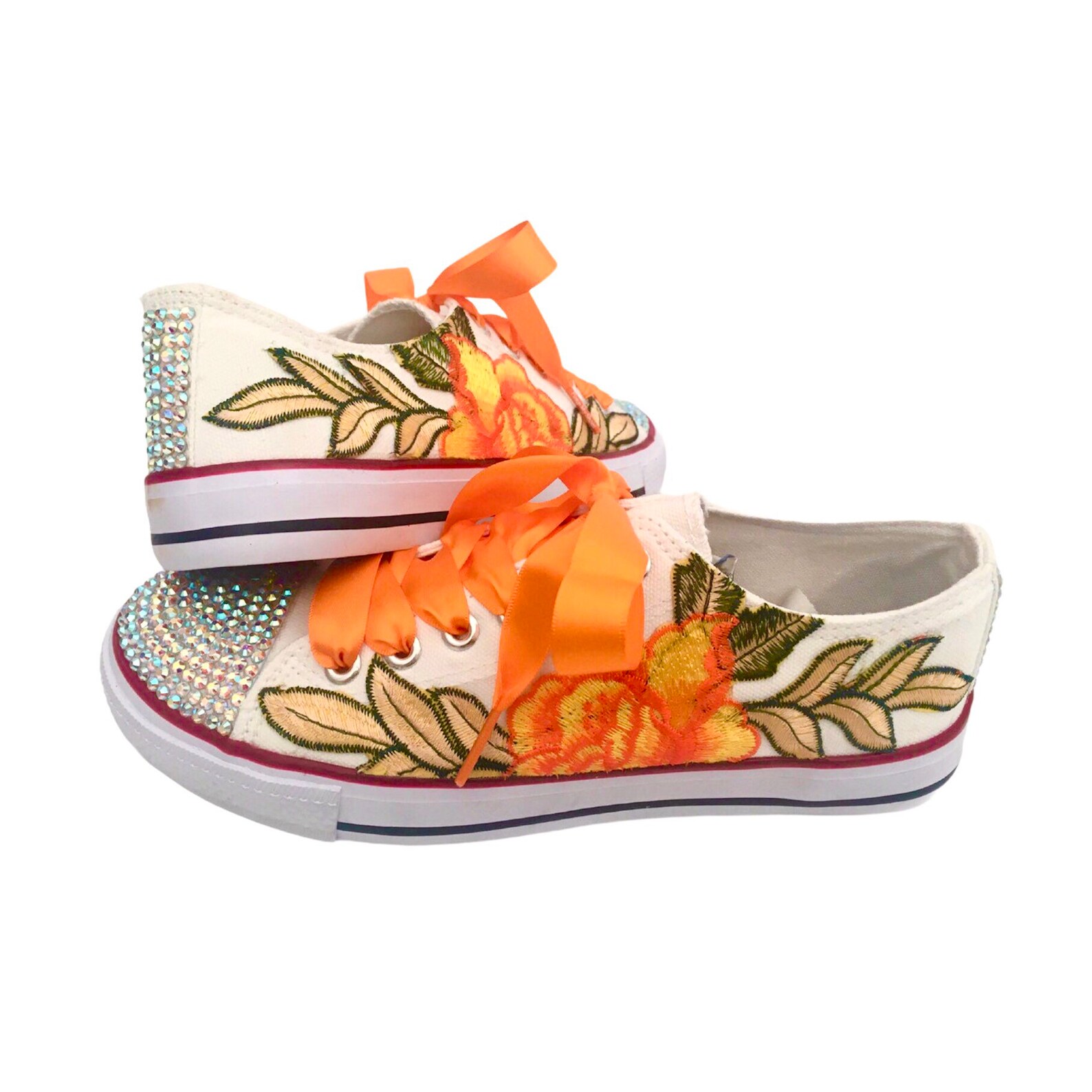 Orange Rose Shoes Custom Rose Shoes Orange Wedding Shoes - Etsy UK